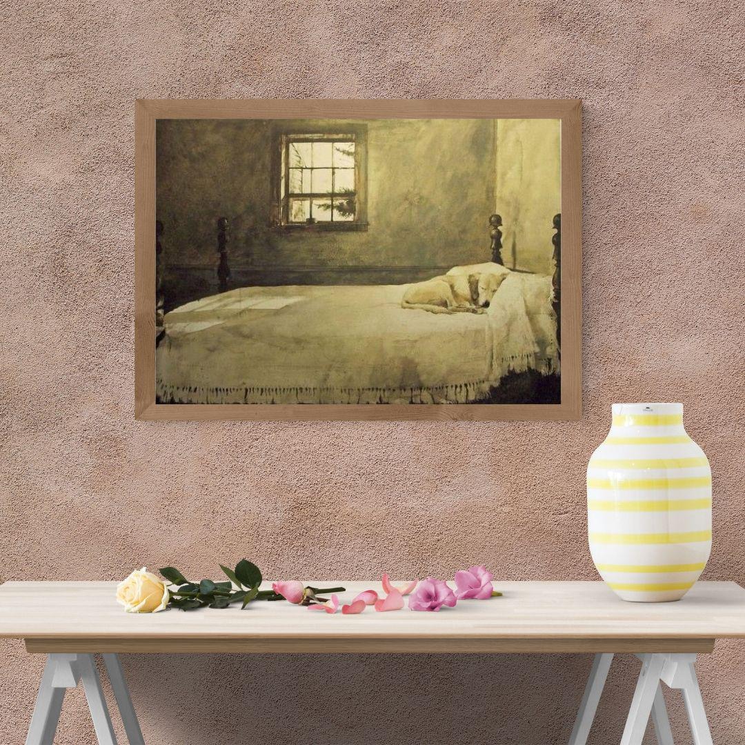 Print Master Bedroom by Andrew Wyeth Dog on Bed Sleeping Art Picture ...