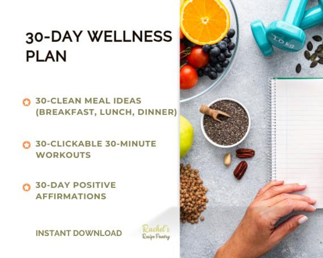 30-day Wellness Plan - Healthy Eating With Workouts and Affirmations ...