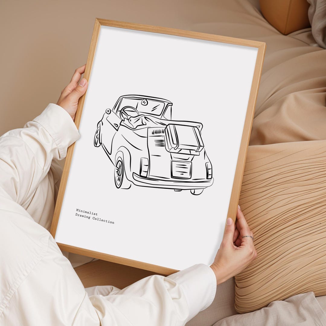 Vintage Car Decor, Line Art Print, Automotive Wall Art, Wall Art Print ...