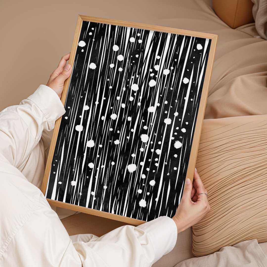 Rain Art Poster, Minimalist Decor, Abstract Decor, Modern Rain Art ...