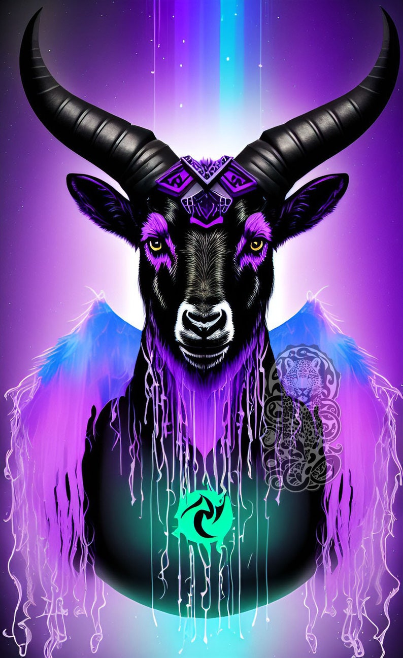 Baphomet Goth Goats and Pentagrams, Full Sticker Set, Digital Download ...