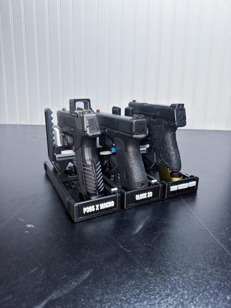 Universal Pistol Rack | 3D Printed Modular Safe Organizer for Handguns ...