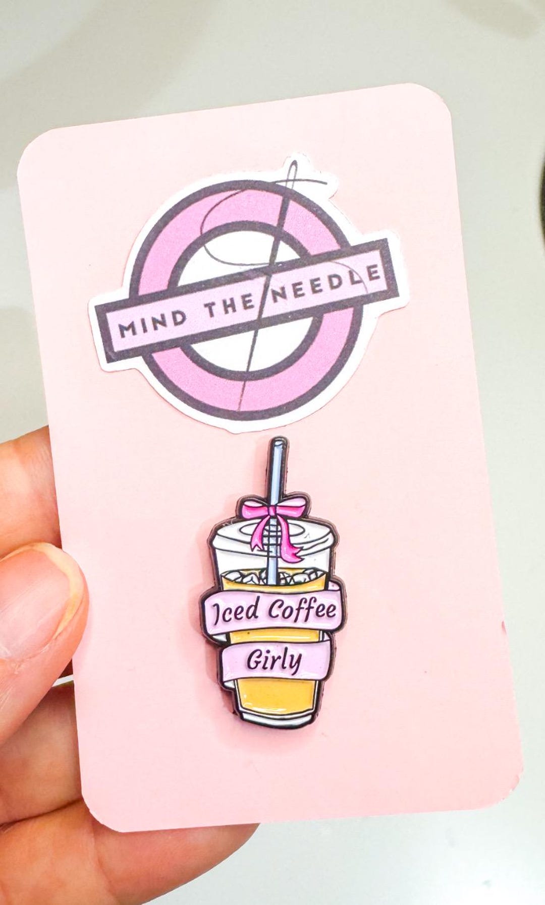 Iced Coffee Girly Needle Minder: Cross Stitch, Needlepoint - Etsy
