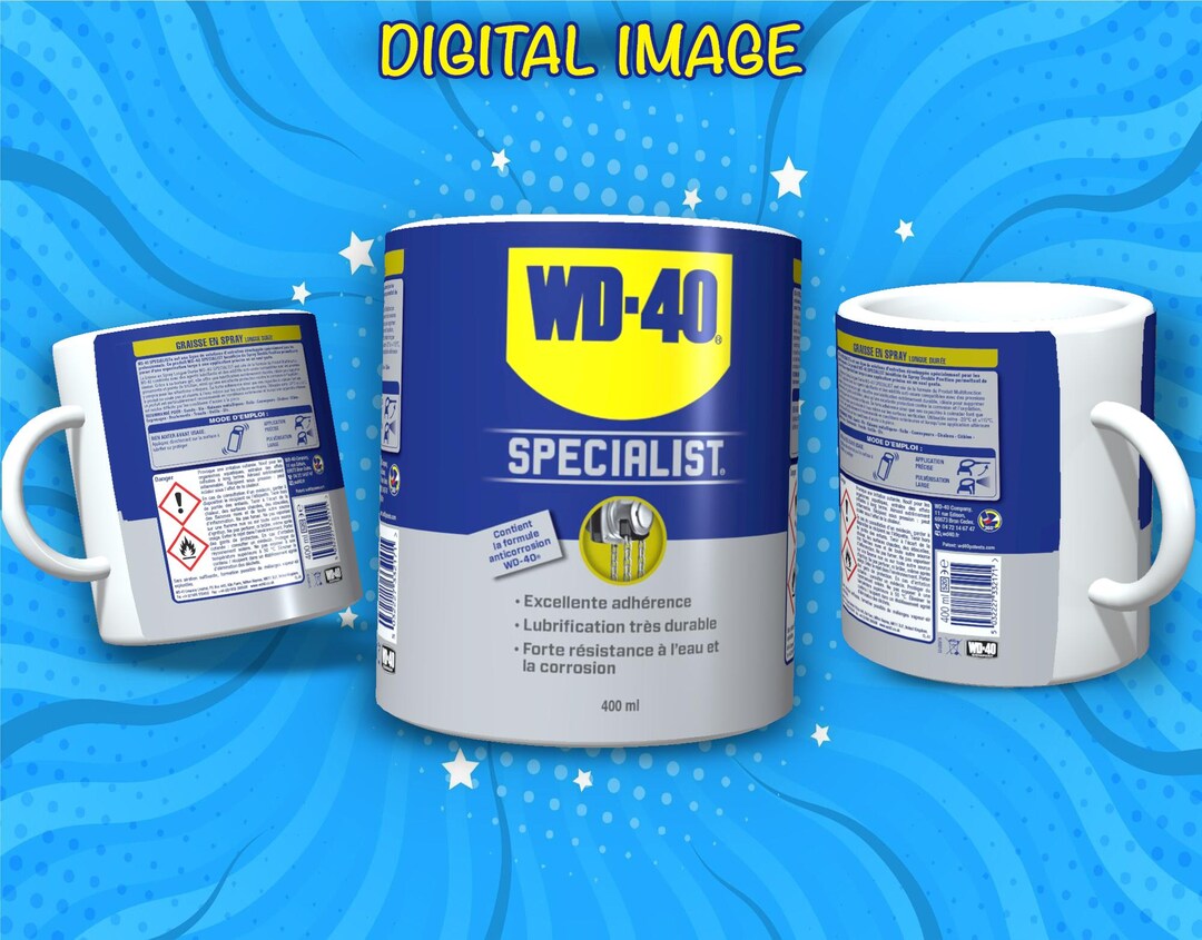 Mug WD-40 Spray Digital Wrap File - Sublimation Design for 330 Ml Funny ...