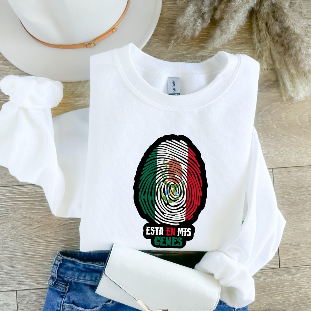 Mexican Flag Colors Fingerprint Hoodie, 'it's in My Genes' Sweatshirt ...