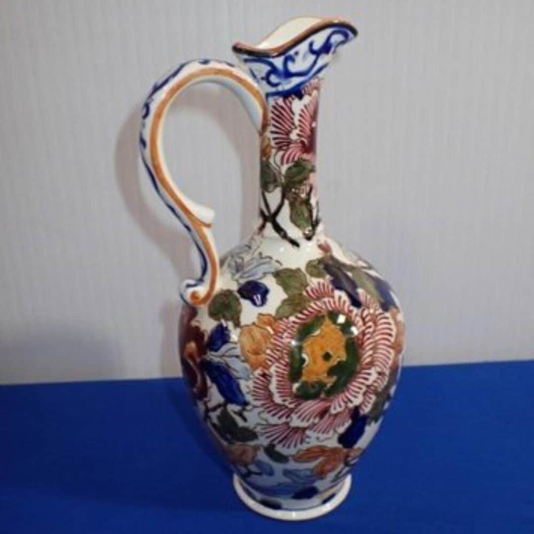 Vintage Gien France Hand Painted Pottery Water Pitcher - Etsy