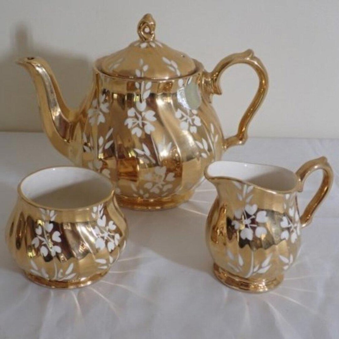 Vintage Sadler Gold Gilt Tea Set - Etsy