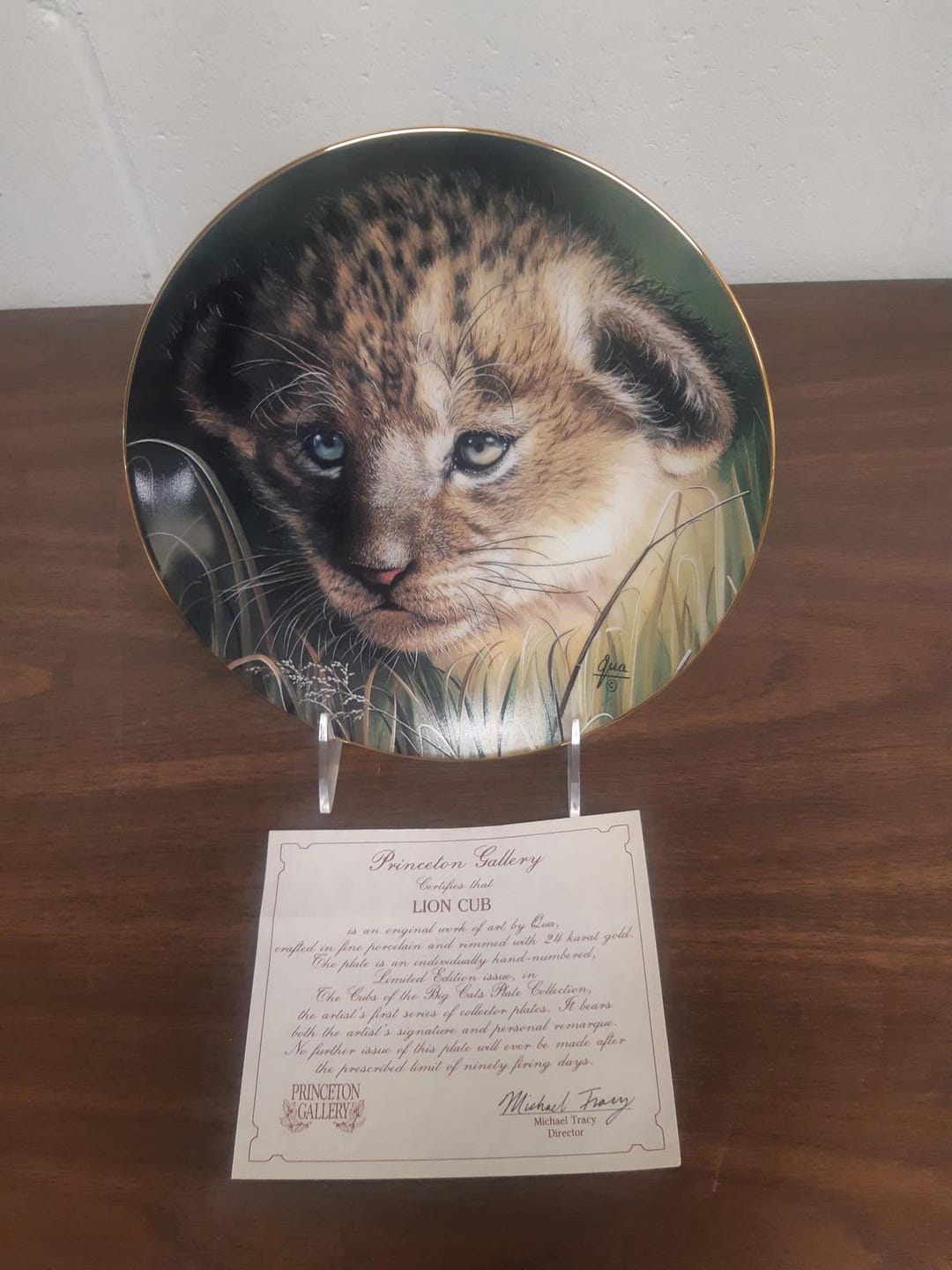 Princeton Gallery Limited Edition 'lion Cub' Plate - Etsy