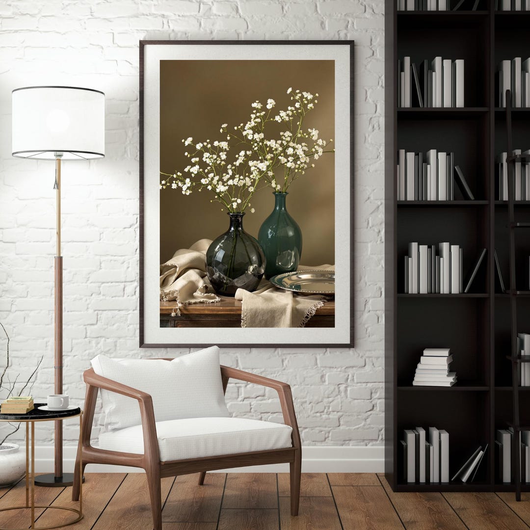 Flowers Vase Poster, Floral Vase Poster, Artful Vase Poster, Elegant ...