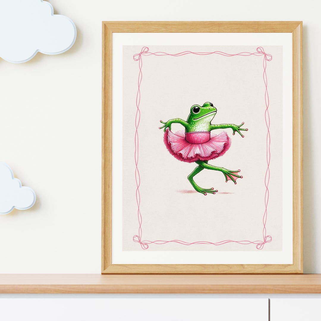 Frogful Gifts, Cute Frog Poster, Dancing Frog, Frog Danca Print, Frogs ...