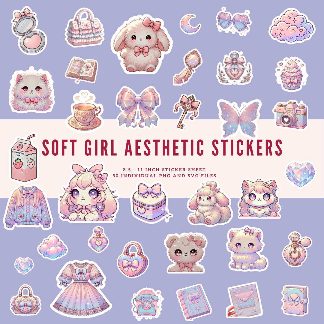 Soft Girl Aesthetic, Soft Girl Era Sticker, Soft Girl Digital Sticker ...