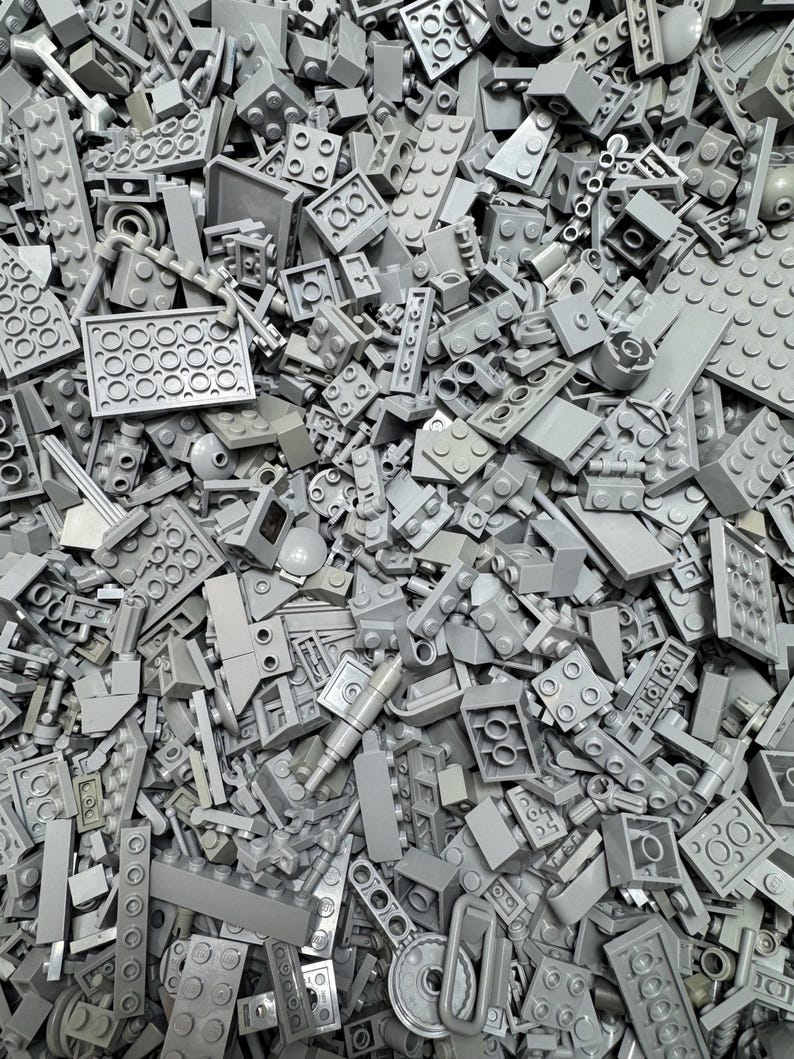 LEGO Light Gray Pieces Only Assorted Sizes & Shapes - 100 Piece Count ...