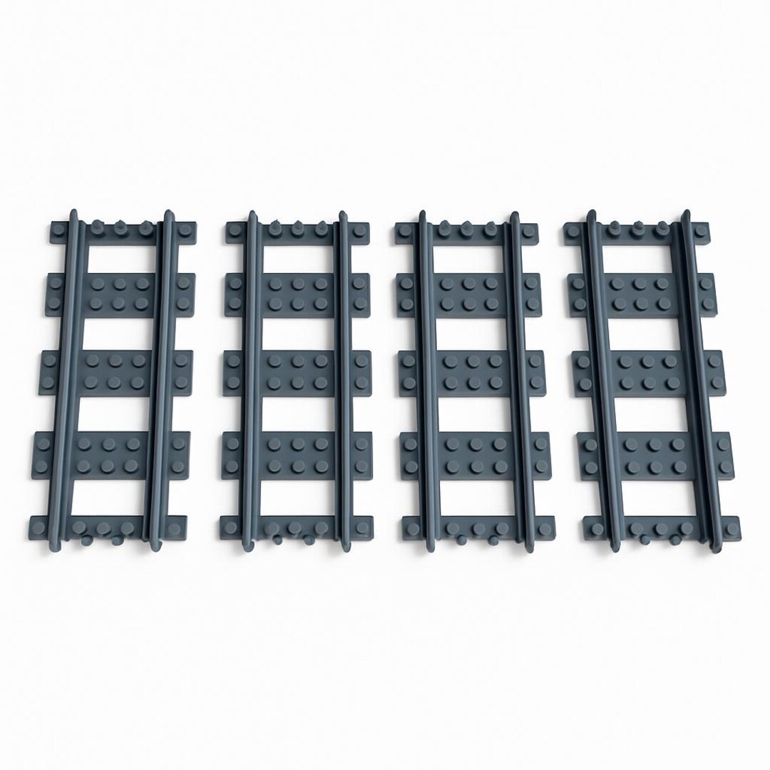 LEGO Train Track Straight Pieces Lot of 4 | Dark Bluish Gray Rails ...