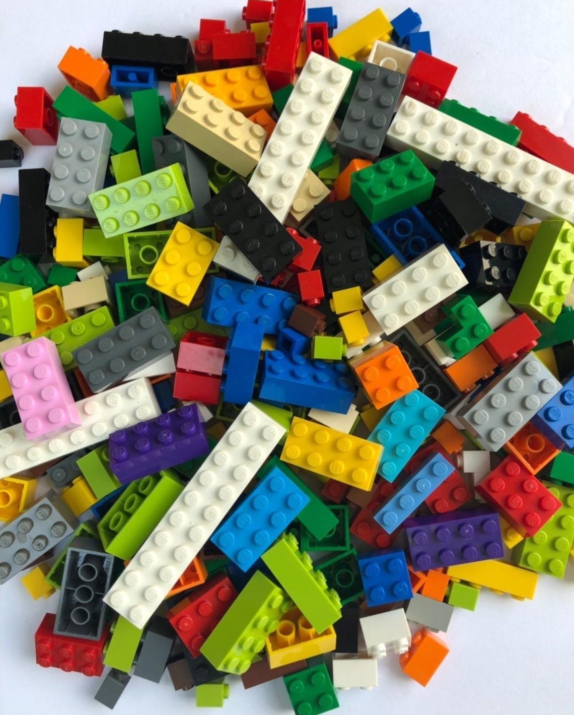 LEGO Blocks Only Assorted Sizes & Colors - 100 Piece Count - Etsy