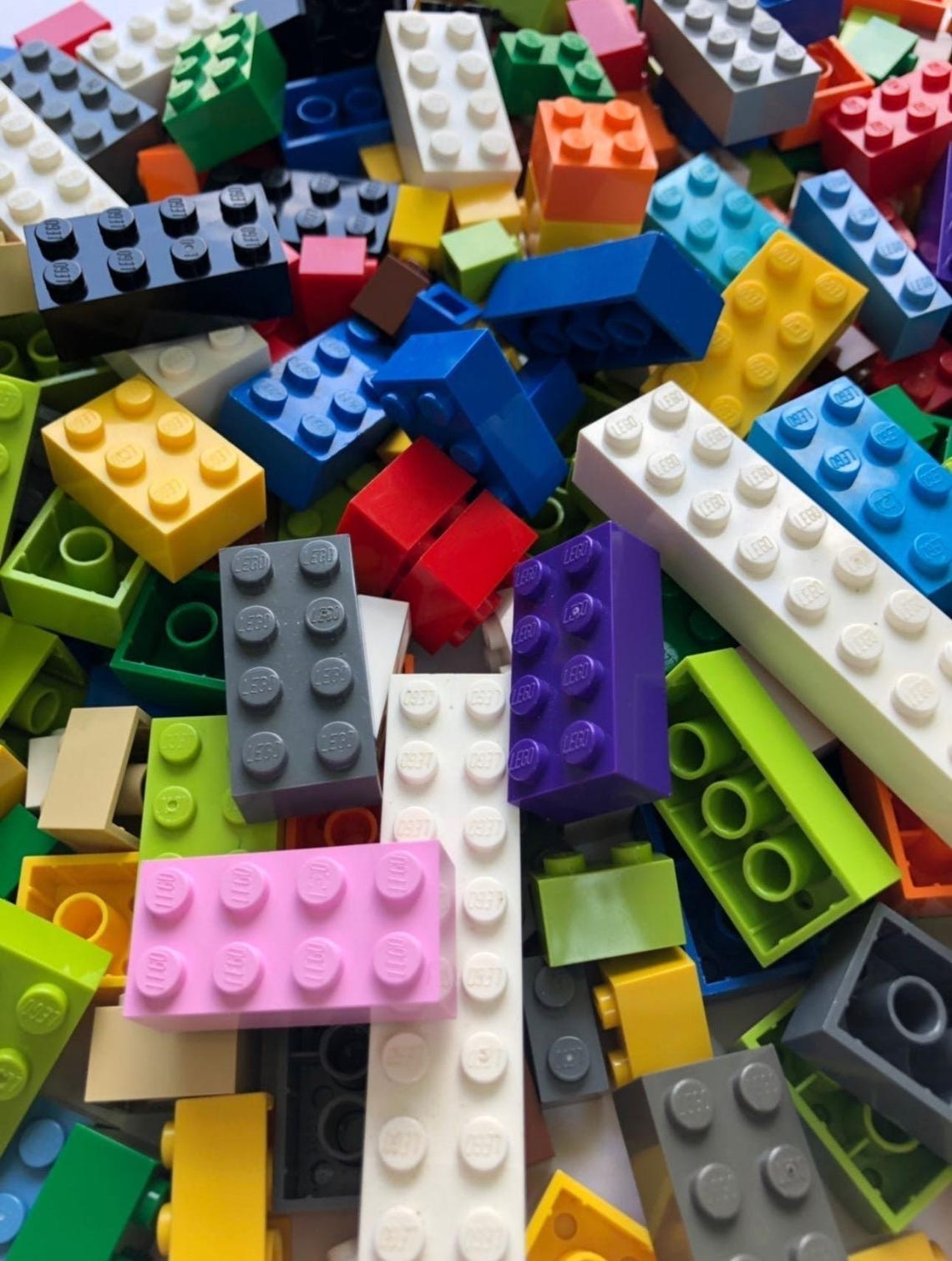 LEGO Blocks Only Assorted Sizes & Colors - 100 Piece Count - Etsy