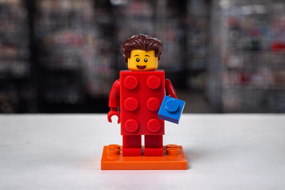 LEGO CMF Series 18 – Red Brick Suit Guy Minifigure - Etsy