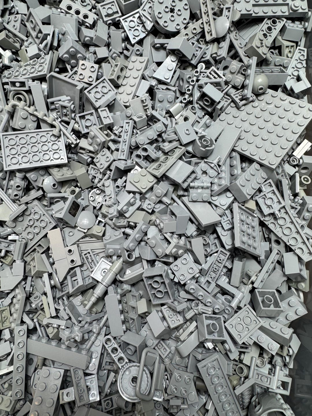 LEGO Light Gray Pieces Only Assorted Sizes & Shapes - 100 Piece Count ...