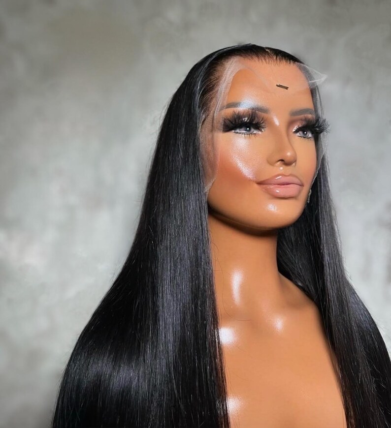 Brazilian Black Straight Human Hair Wig: 13x6 Lace Front, Bleached ...