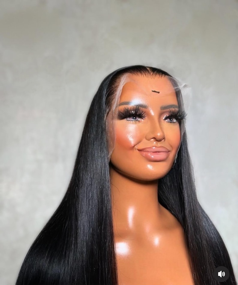 Brazilian Black Straight Human Hair Wig: 13x6 Lace Front, Bleached ...