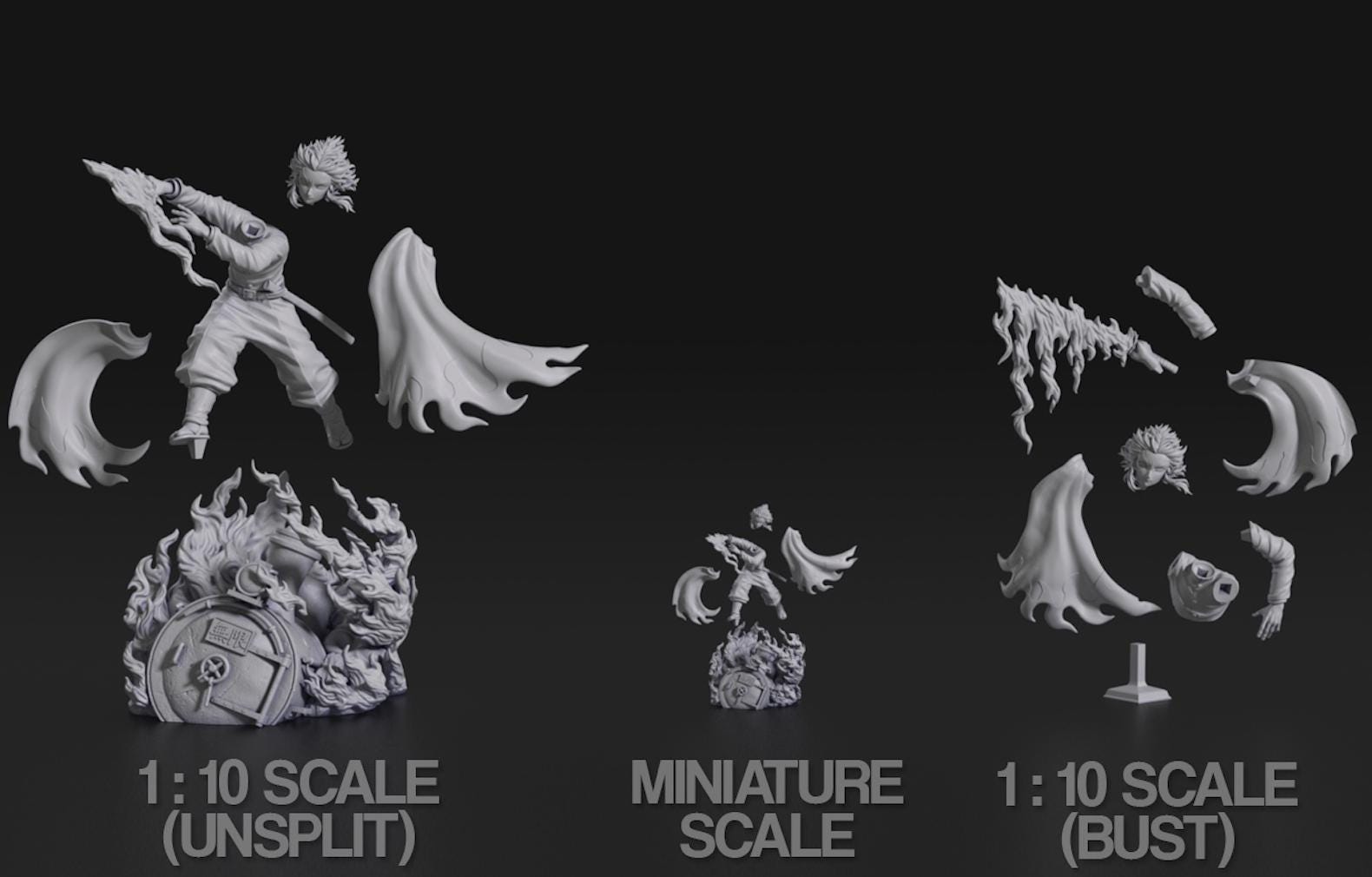 Rengoku Demon Slayer Flames 3d Print Files STL High Quality - Etsy