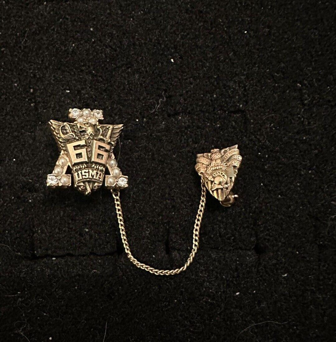 1966 USMA West Point Class Pin - 10k Gold Diamonds Pearls 7.93g - Etsy