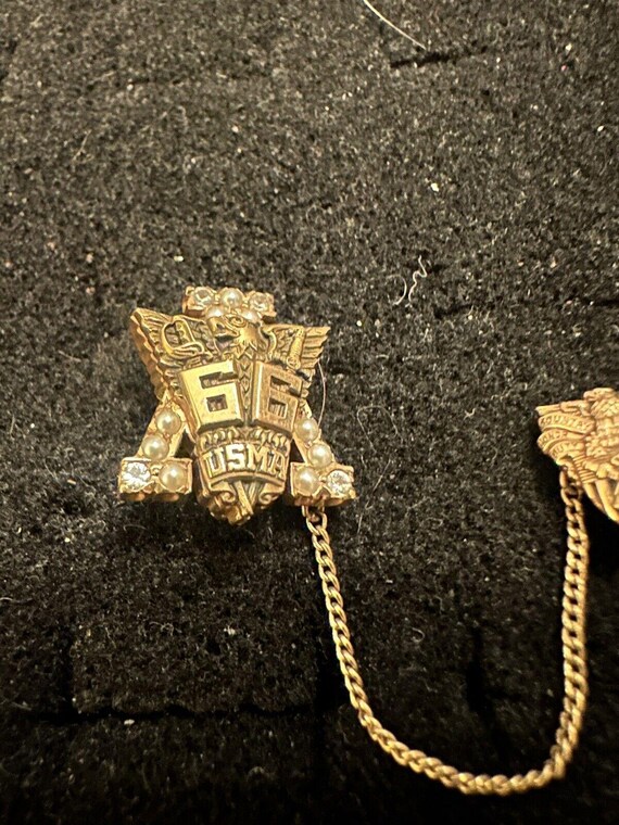 1966 USMA West Point Class Pin - 10k Gold Diamonds Pe… - Gem