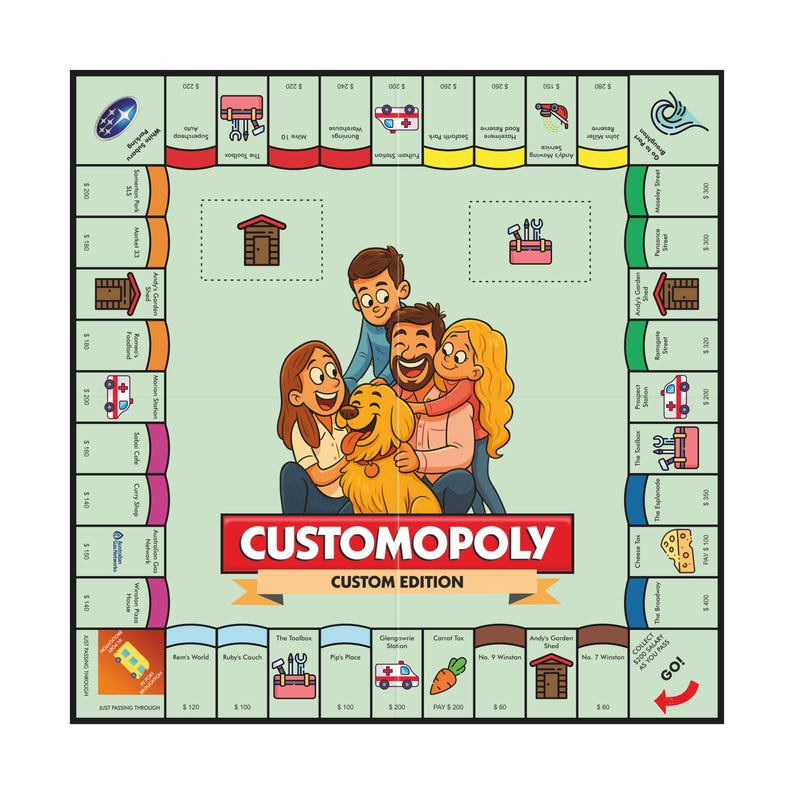 Personalized Family Board Game: Custom Edition With Unique Pawns ...