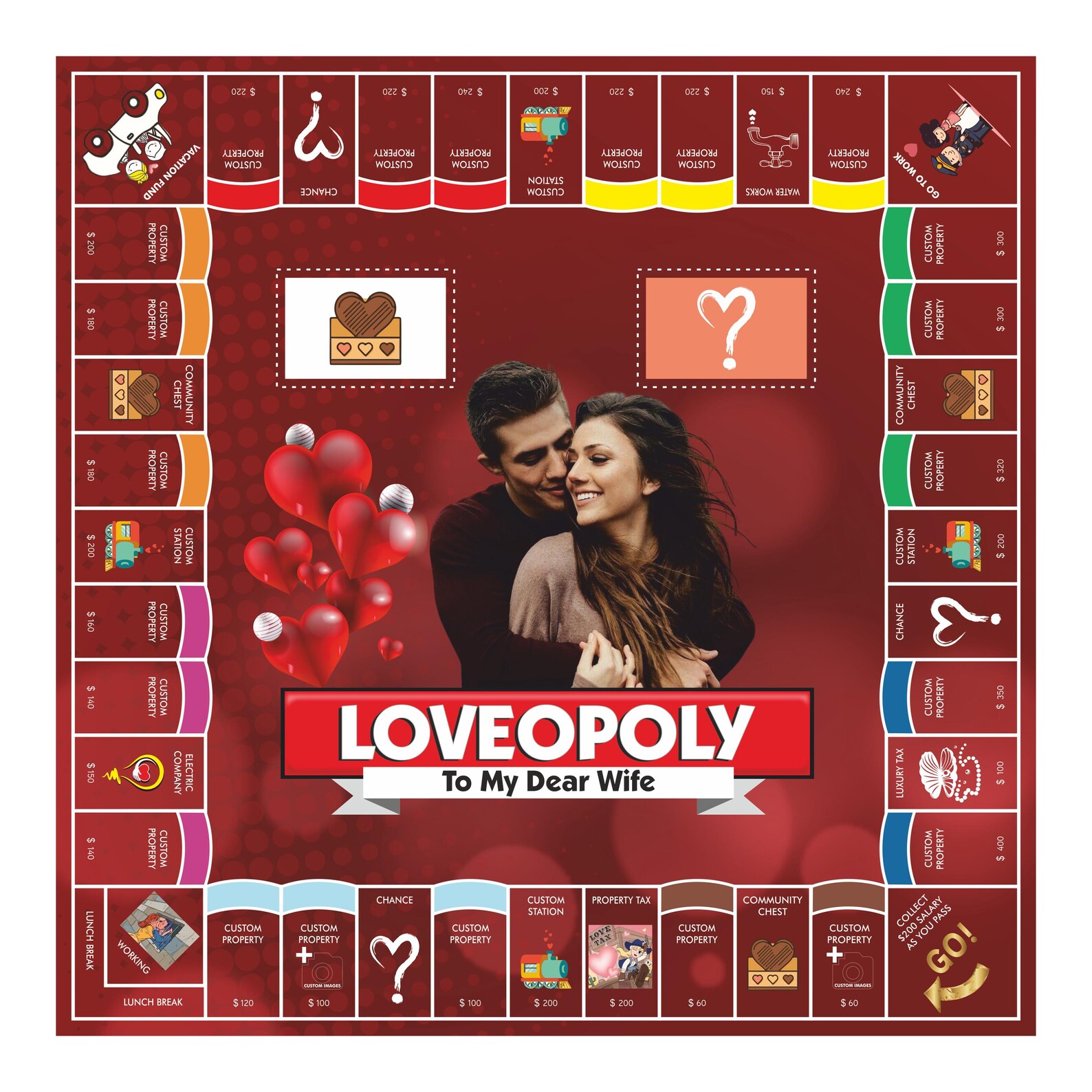 Custompoly Board Game: Customized Gift, Valentine's Day , Board Games ...
