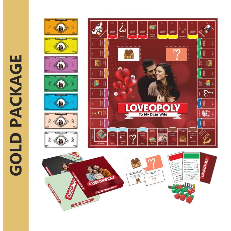 Custompoly Board Game: Customized Gift, Valentine's Day , Board Games ...