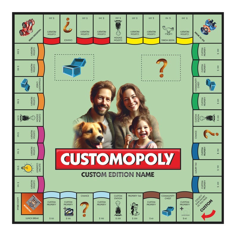 Custompoly Board Game: Customized Gift, Valentine's Day , Board Games ...