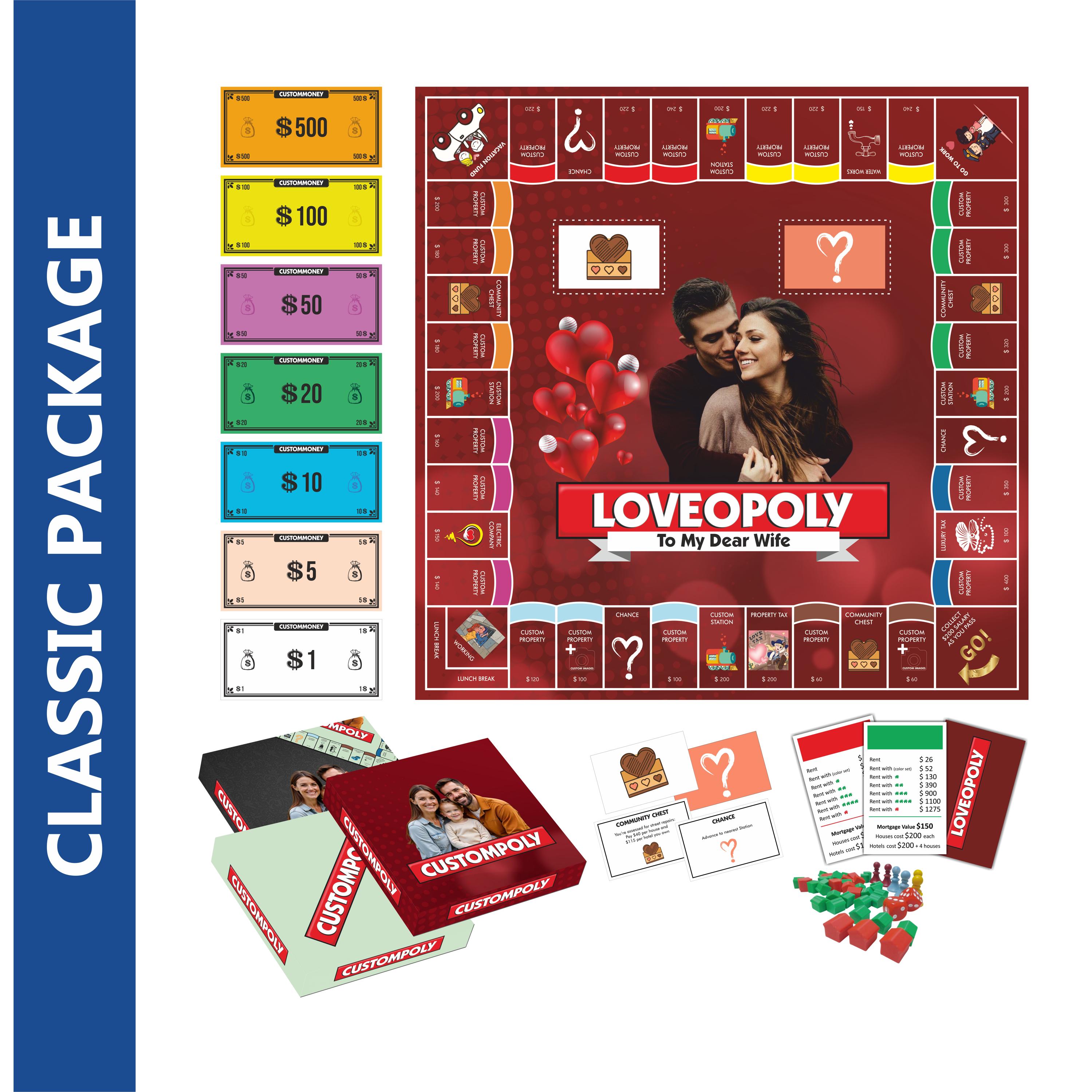 Custompoly Board Game: Customized Gift, Valentine's Day , Board Games ...