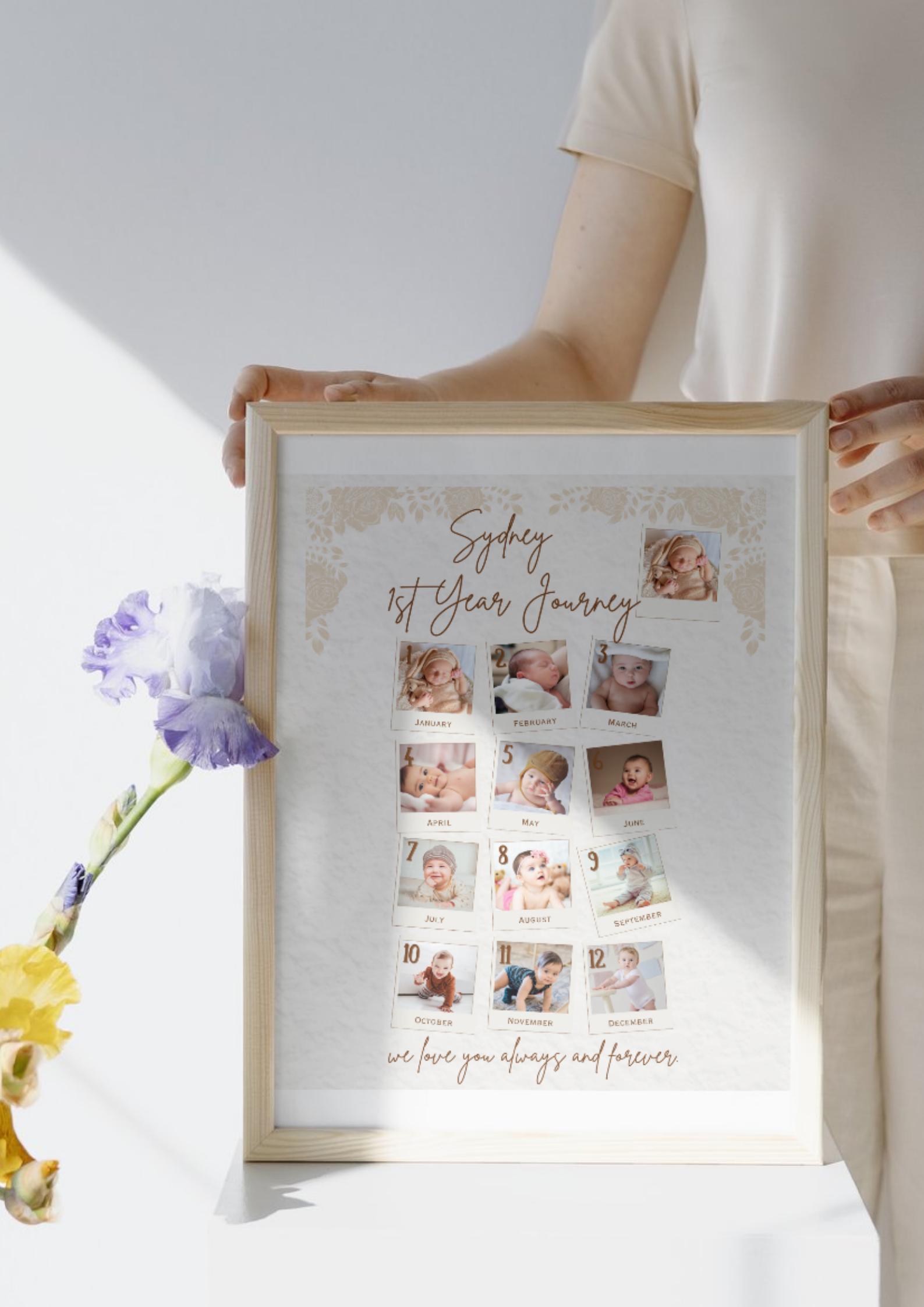Your Baby's 1st Year Journey Picture Frame Template . Create Lasting ...