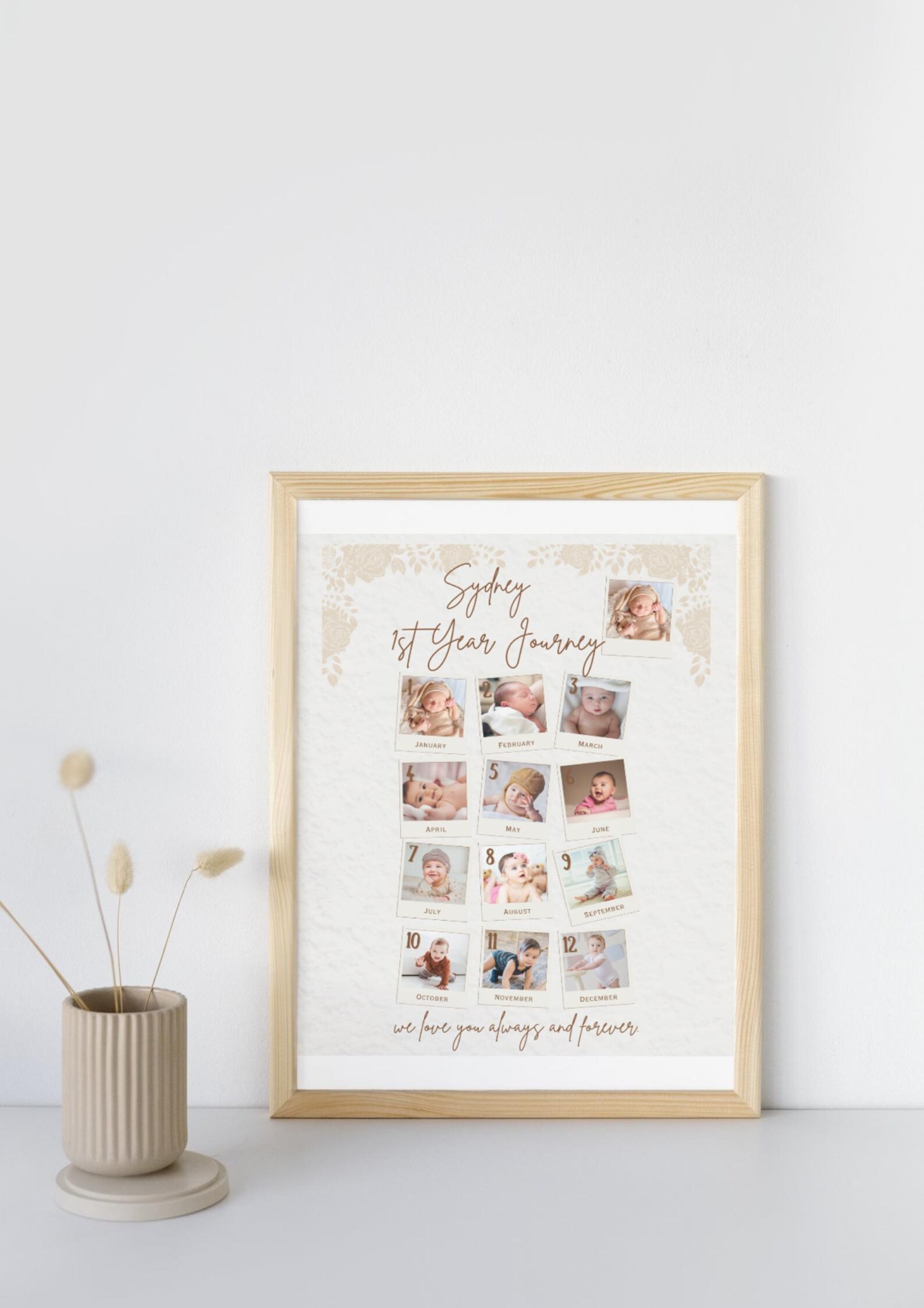 Your Baby's 1st Year Journey Picture Frame Template . Create Lasting ...