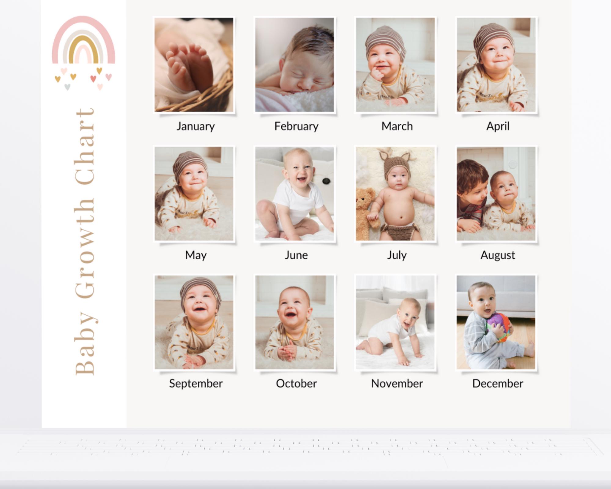 Baby Growth Chart Picture Frame Template. Create Lasting Memories With ...