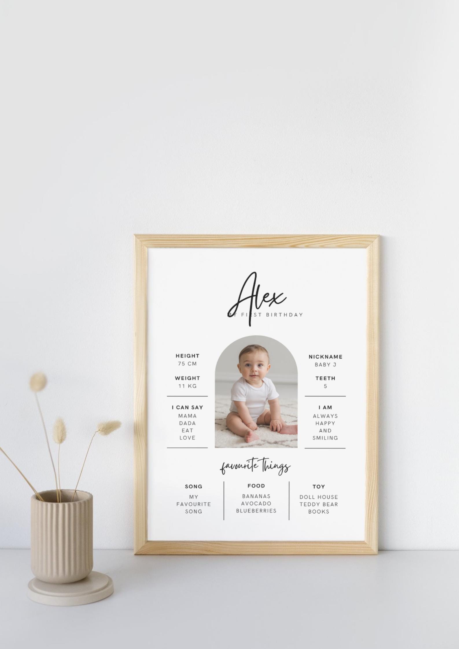 Picture Frame Template for Your Baby's First Year Milestones. Create ...