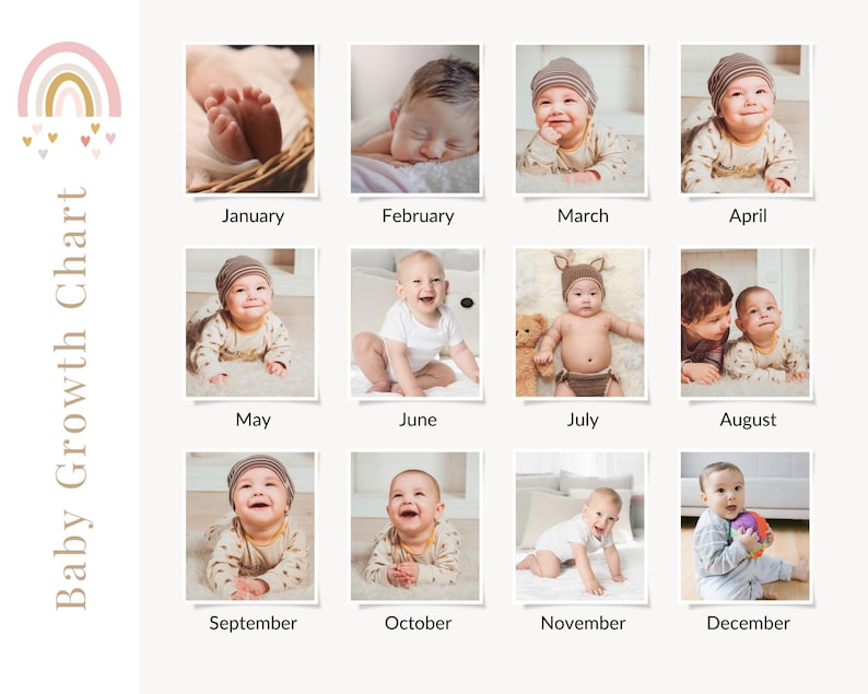 Baby Growth Chart Picture Frame Template. Create Lasting Memories With ...