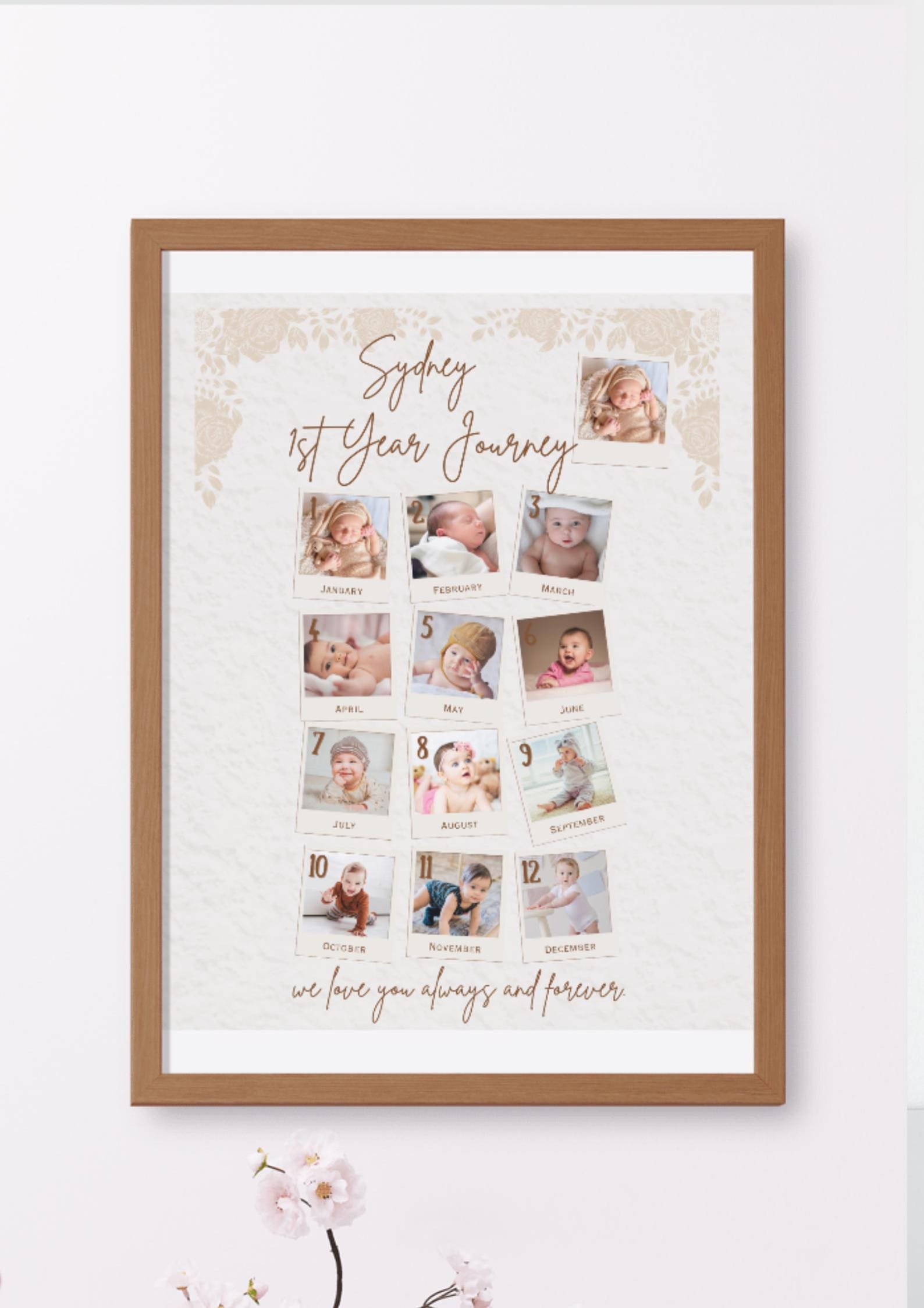 Your Baby's 1st Year Journey Picture Frame Template . Create Lasting ...