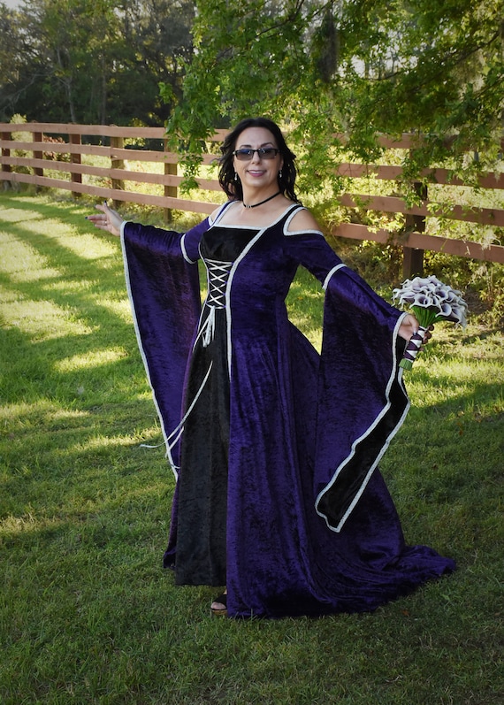 Purple Renaissance Medieval Wedding Dresses ARIEEN Medieval Wedding