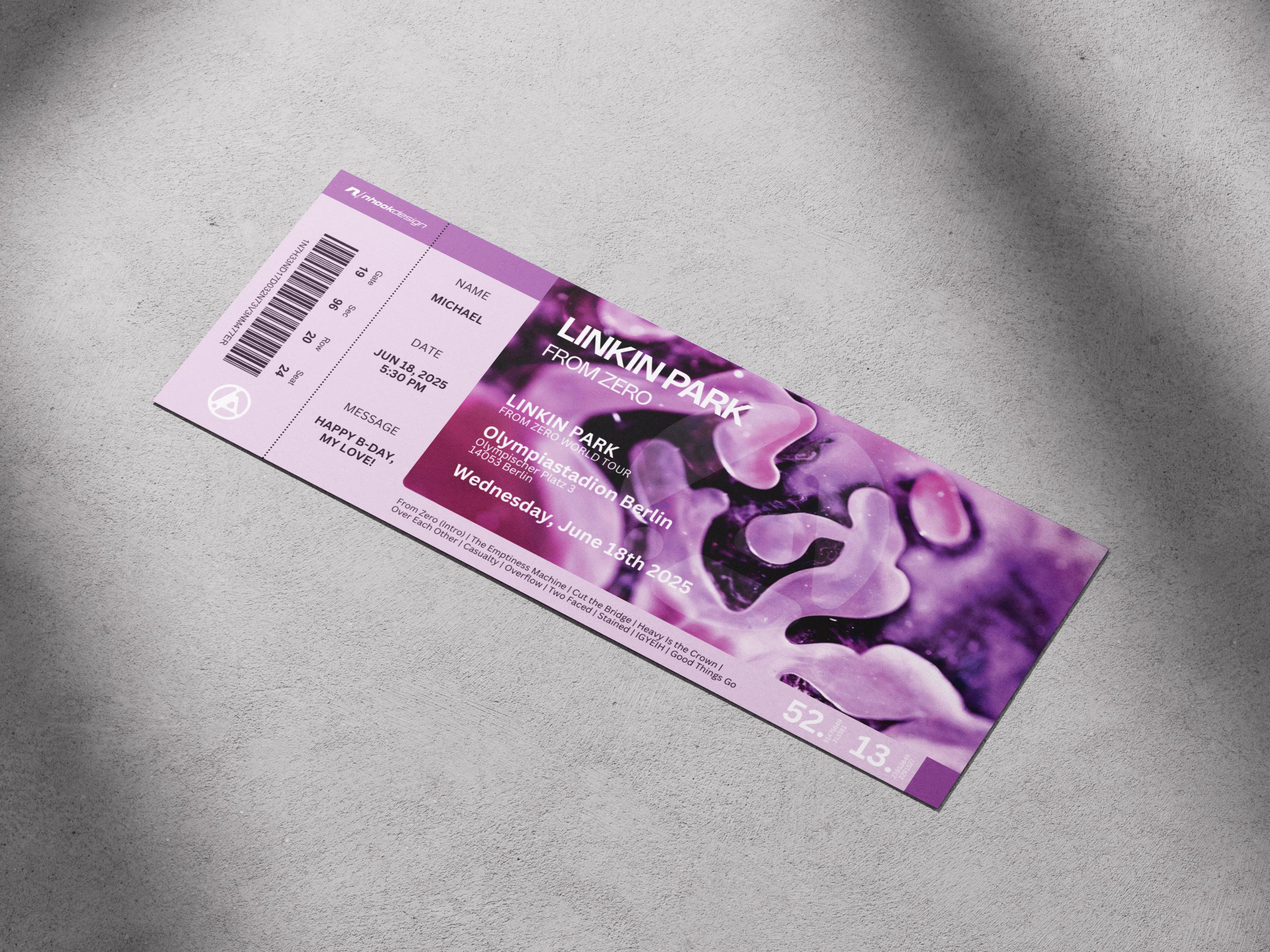 Editable Linkin Park Souvenir Concert Ticket - Etsy