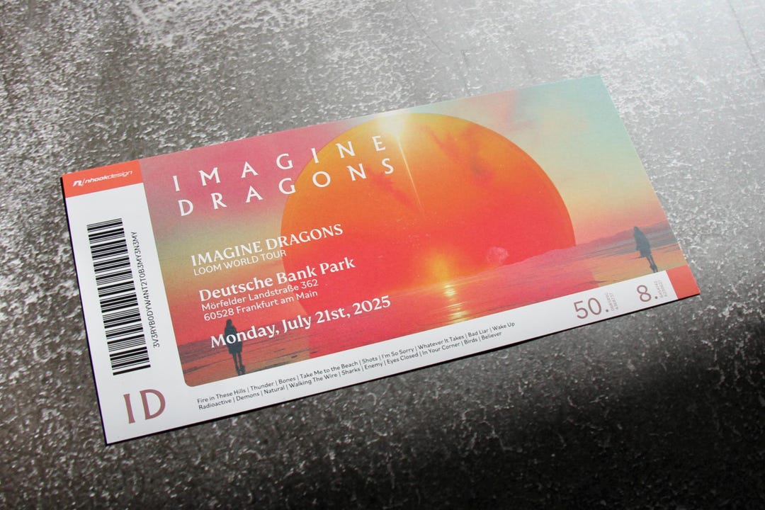 Limited Imagine Dragons Souvenir Concert Ticket – Frankfurt, 21.07.2025 ...