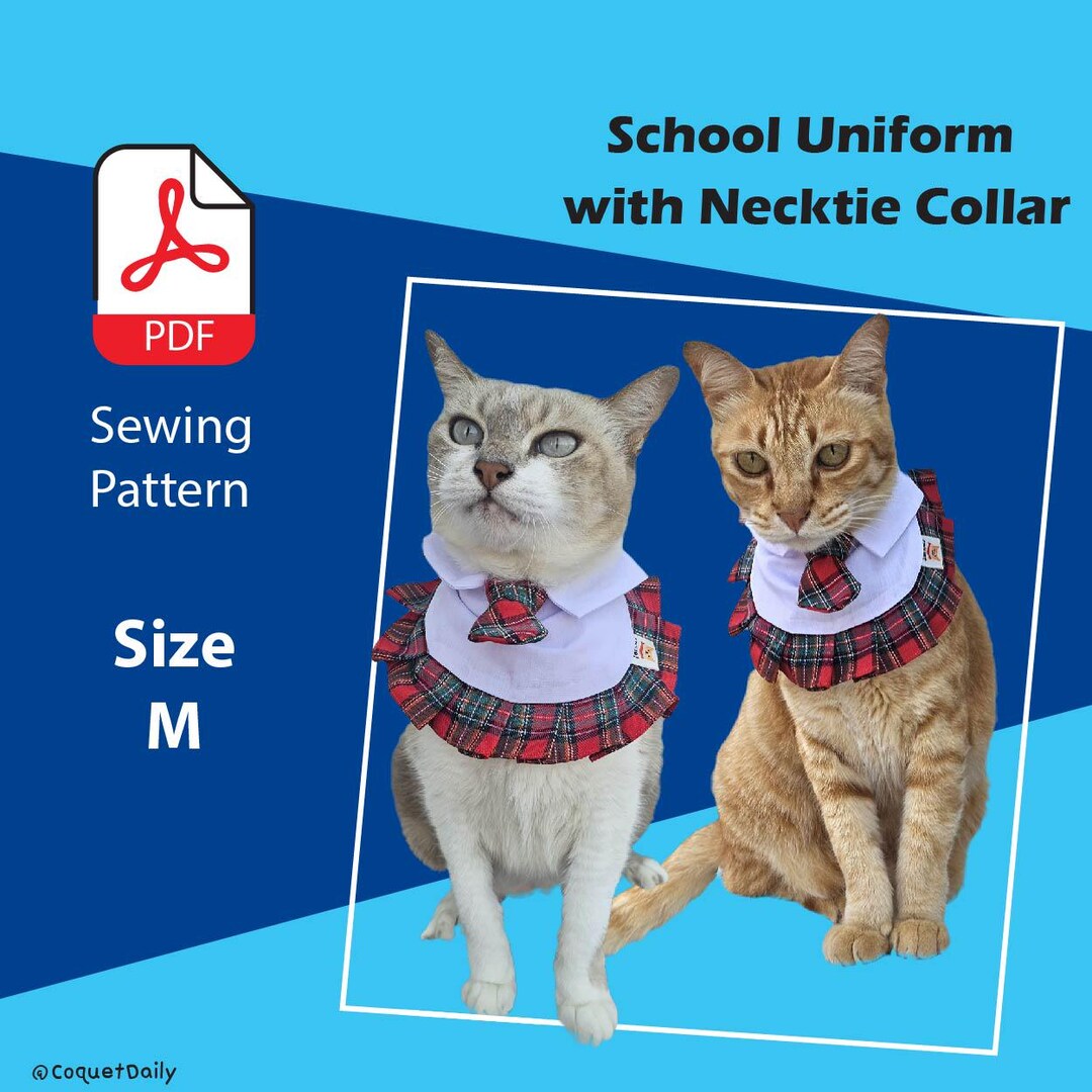 School Uniform With Necktie Pattern Size M - Etsy