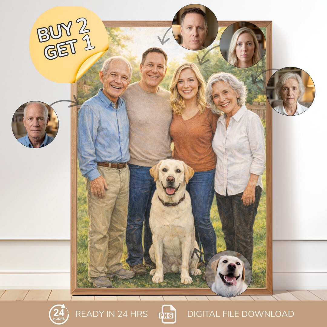 Realistic Family Photo Merge – Add Relatives Into One Photo - Etsy