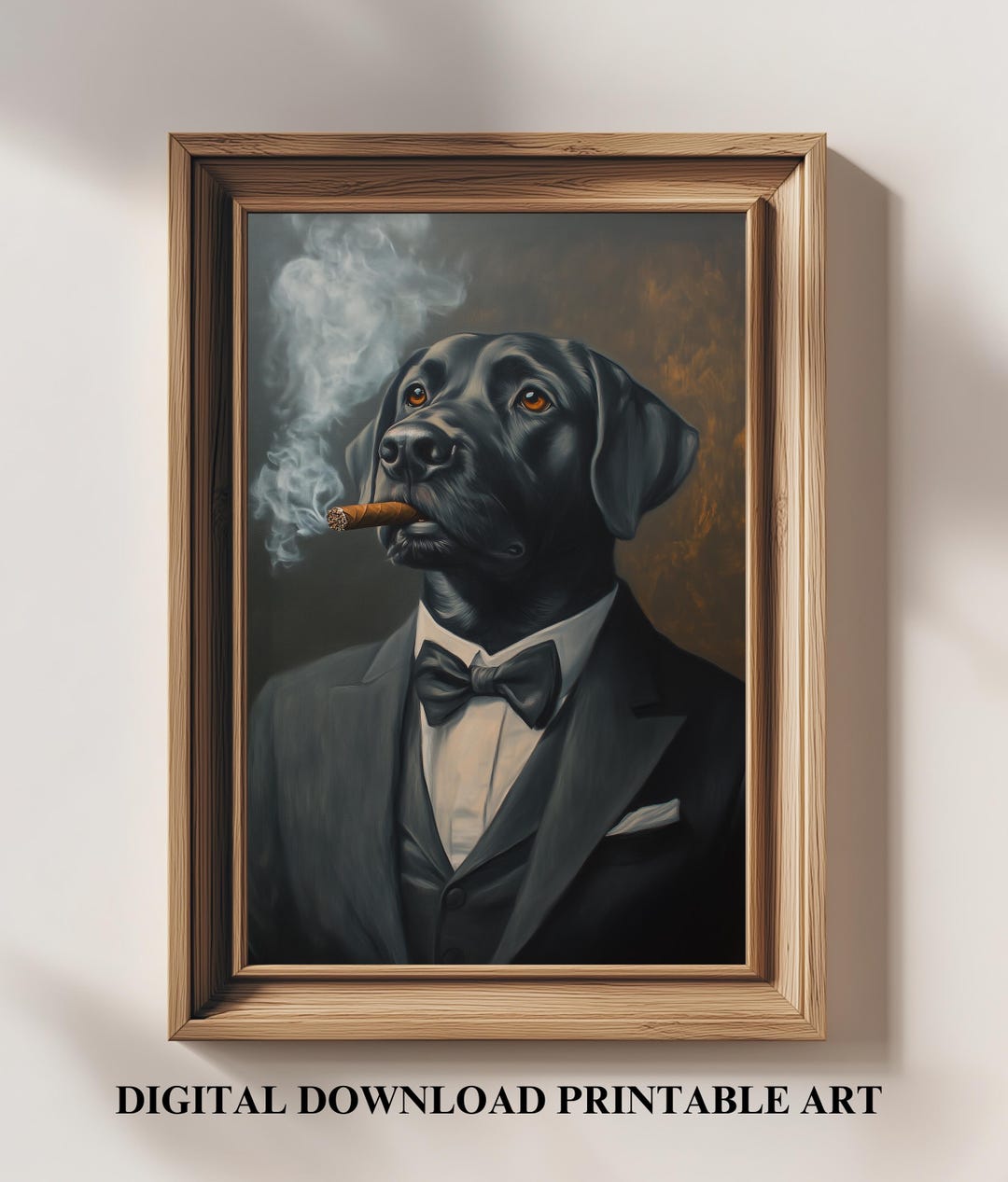 Labrador in Suit Smoke Cigar Black Retriever Dog Gentleman Wearing Suit ...