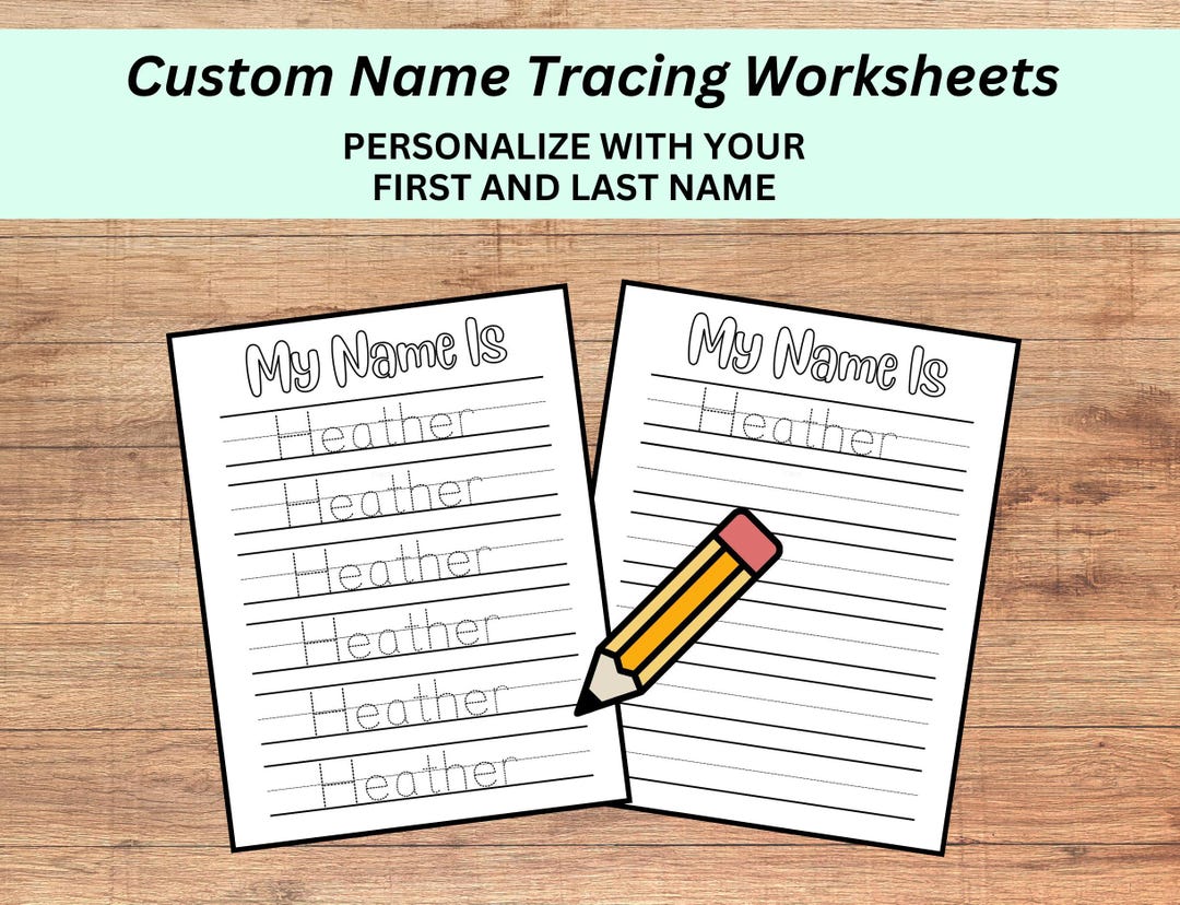 Custom Name Tracing Worksheet, Handwriting Practice for Preschoolers ...
