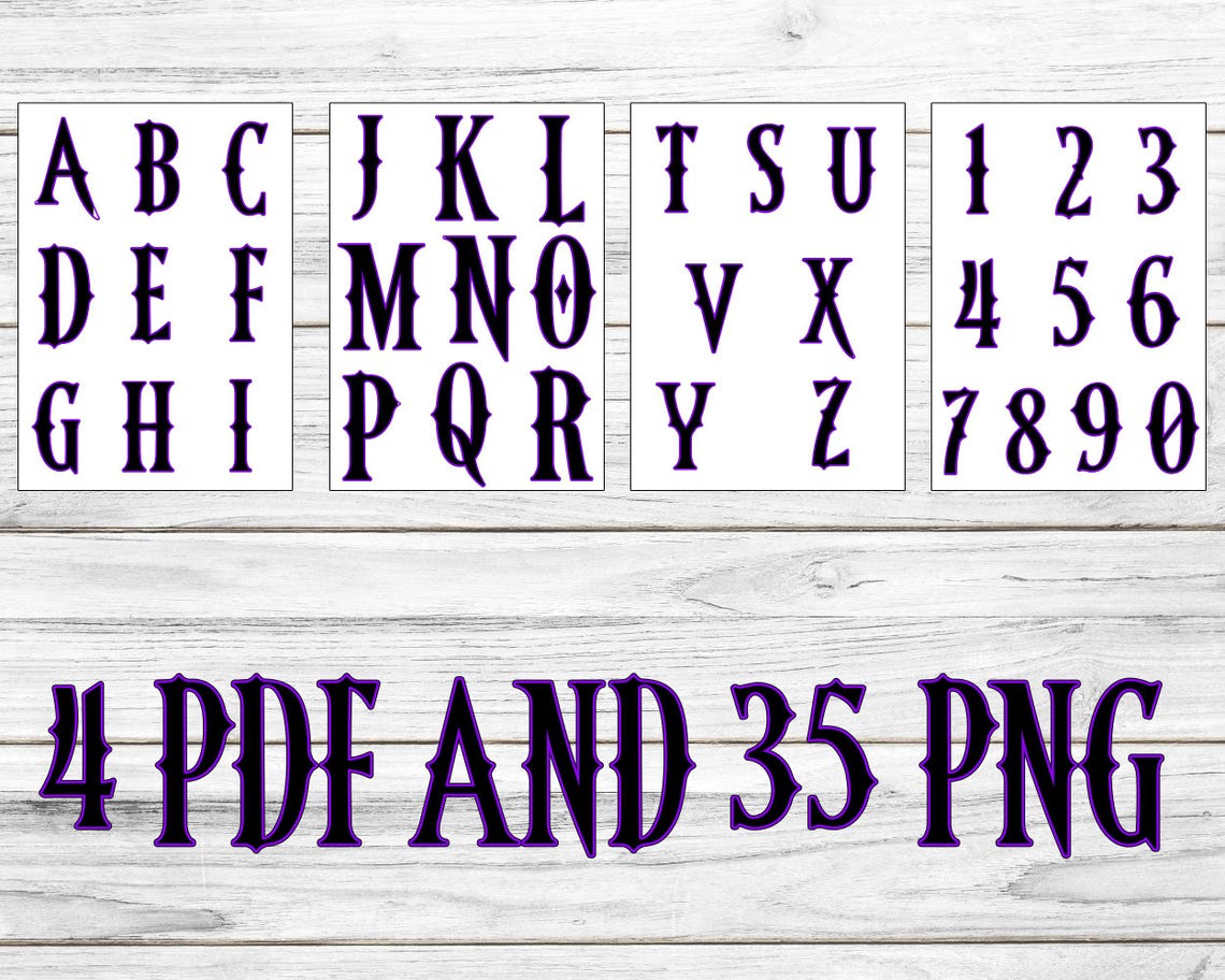 Addams Family Alphabet: PNG & PDF (digital File) - Etsy UK