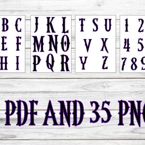 Addams Family Alphabet: PNG & PDF (digital File) - Etsy