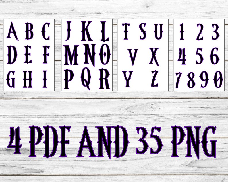 Addams Family Alphabet: PNG & PDF (digital File) - Etsy