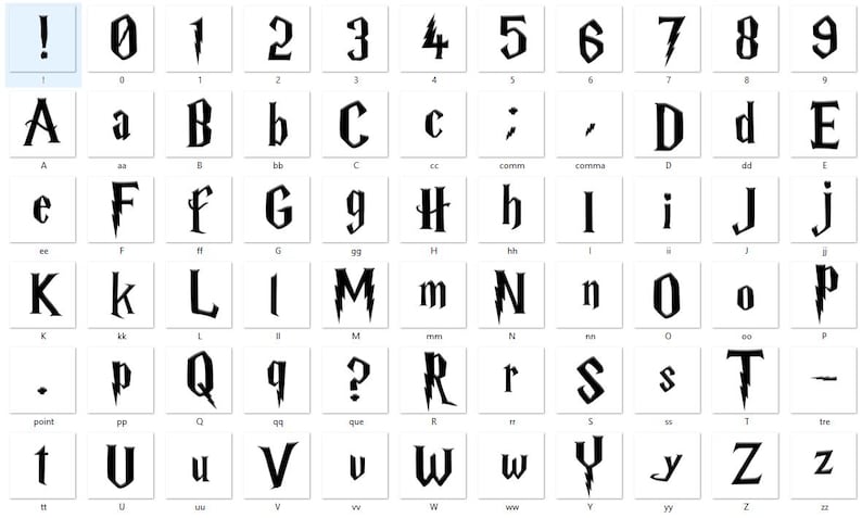 Wizard Alphabet Font PNG: Birthday Party Numbers (digital File) - Etsy