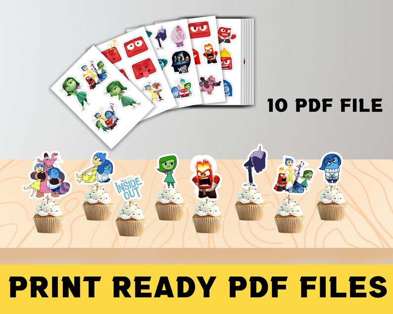 Inside Out 2 Cupcake Toppers: PNG, SVG, Clipart (digital File) - Etsy
