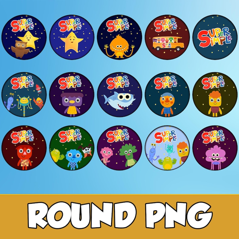 Super Simple Song PNG Bundle: Alphabet, Numbers, Font, Sticker PNG ...